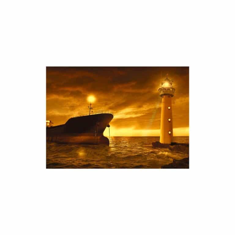Cuadro paisaje barco y faro - de venta en tienda Artimaña